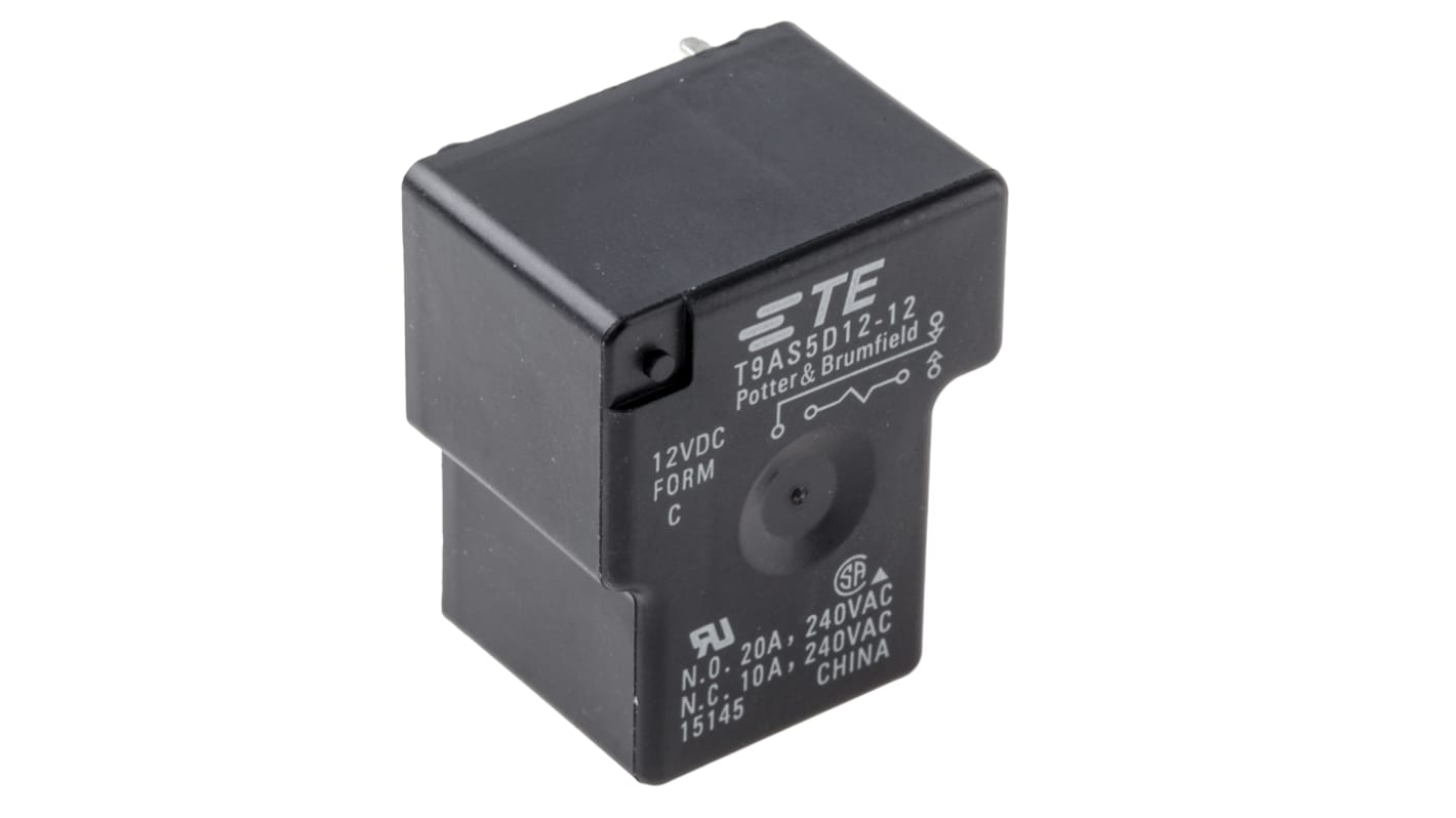T9AS5D12-12=T9A | TE Connectivity PCB Mount Non-Latching Relay, 12V dc ...