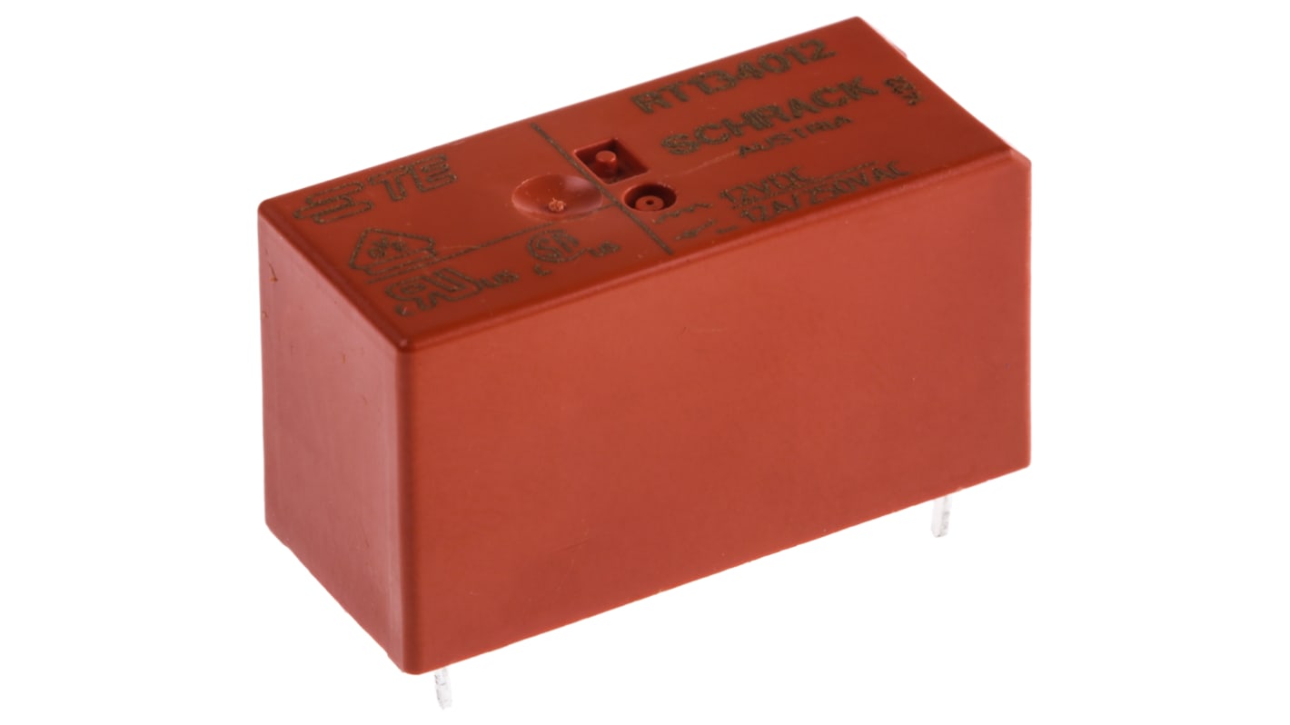 RT134012 | TE Connectivity PCB Mount Power Relay, 12V dc Coil, 12A ...