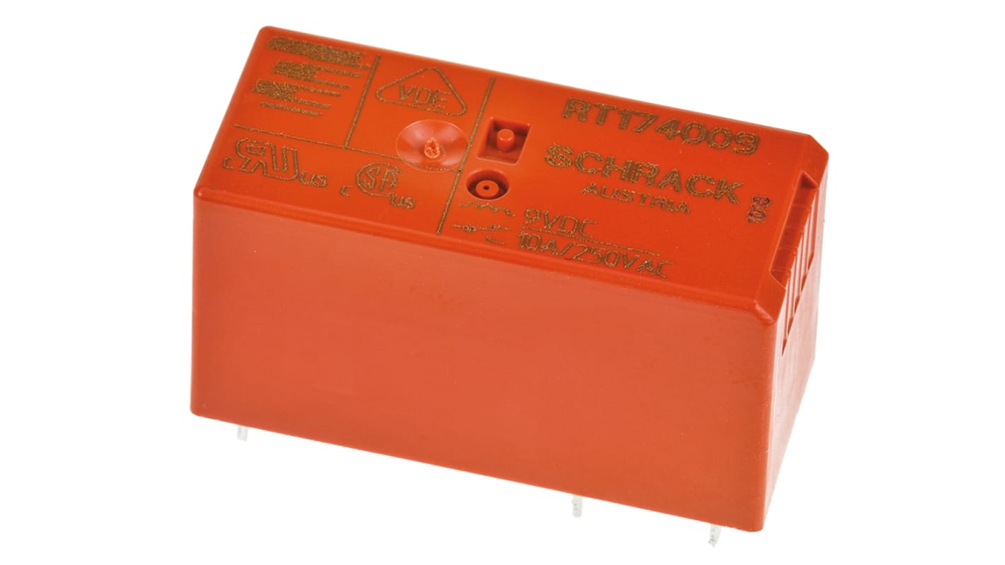 RT174009 | TE Connectivity PCB Mount Non-Latching Relay, 9V dc Coil ...