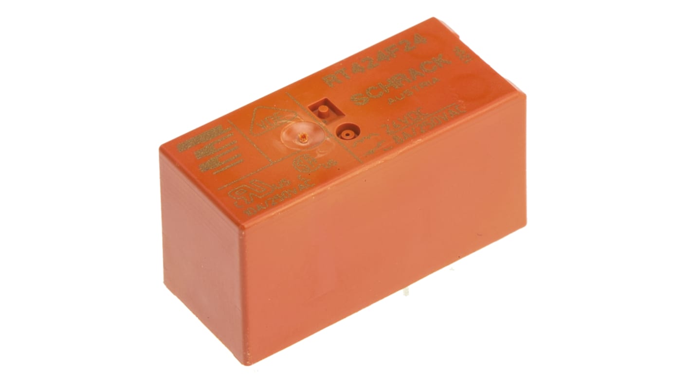 RT424F24 | TE Connectivity PCB Mount Latching Power Relay, 24V dc Coil ...