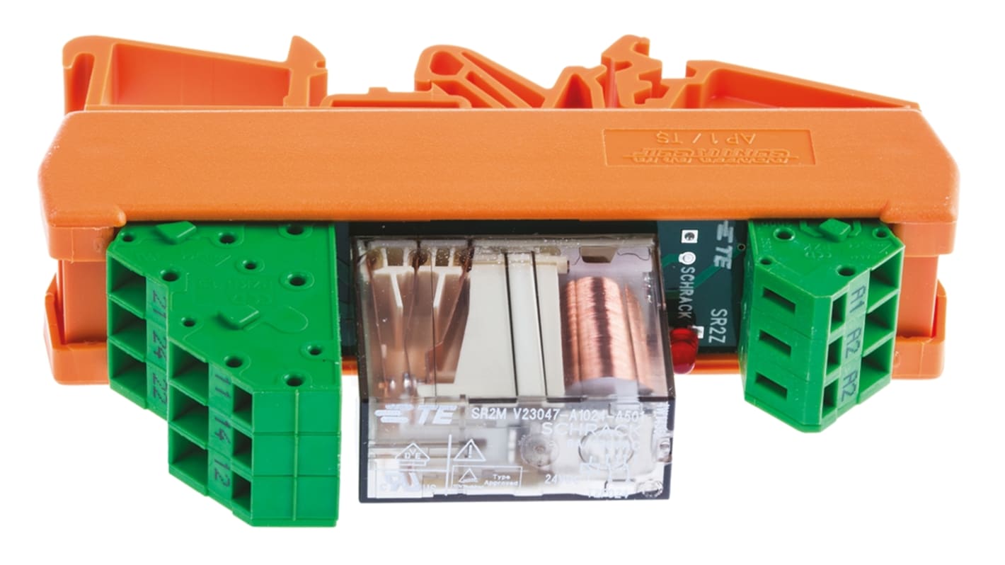 SR2ZY024 | TE Connectivity DIN Rail Force Guided Relay, 24V dc Coil ...