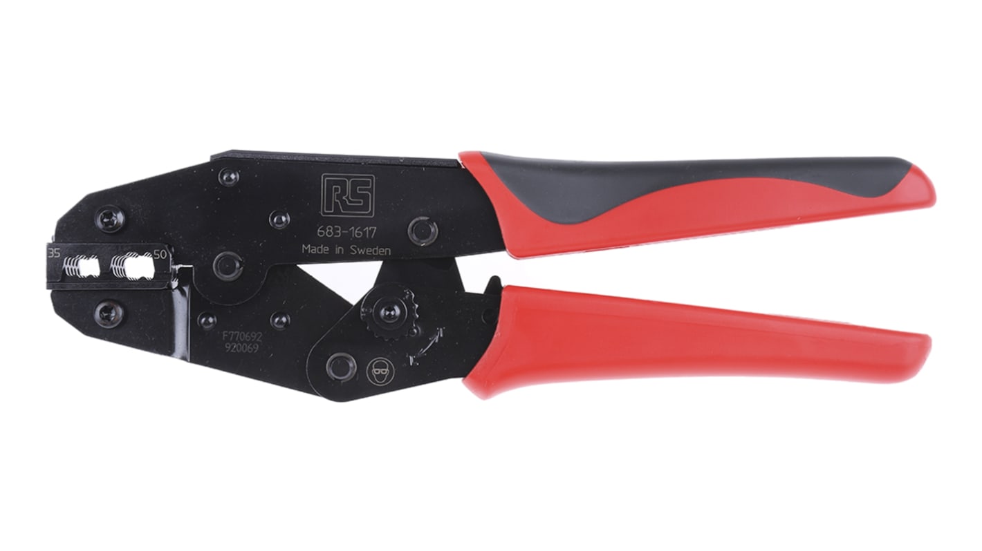 RS PRO Hand Ratcheting Crimp Tool for Wire End Sleeves, 35 → 50mm² Wire ...