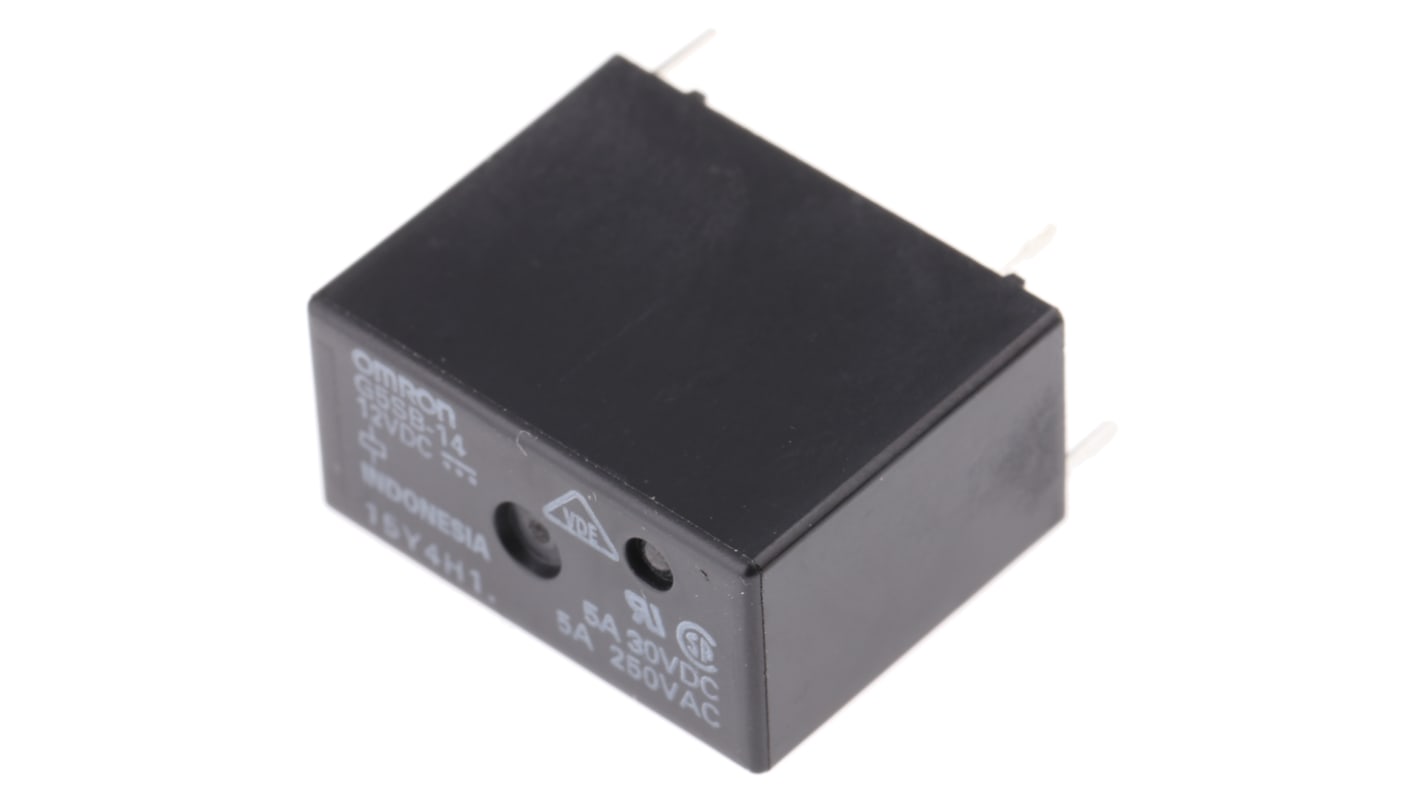 G5SB1412DC | Omron PCB Mount Non-Latching Relay, 12V dc Coil, 5A Switching Current, SPDT | RS