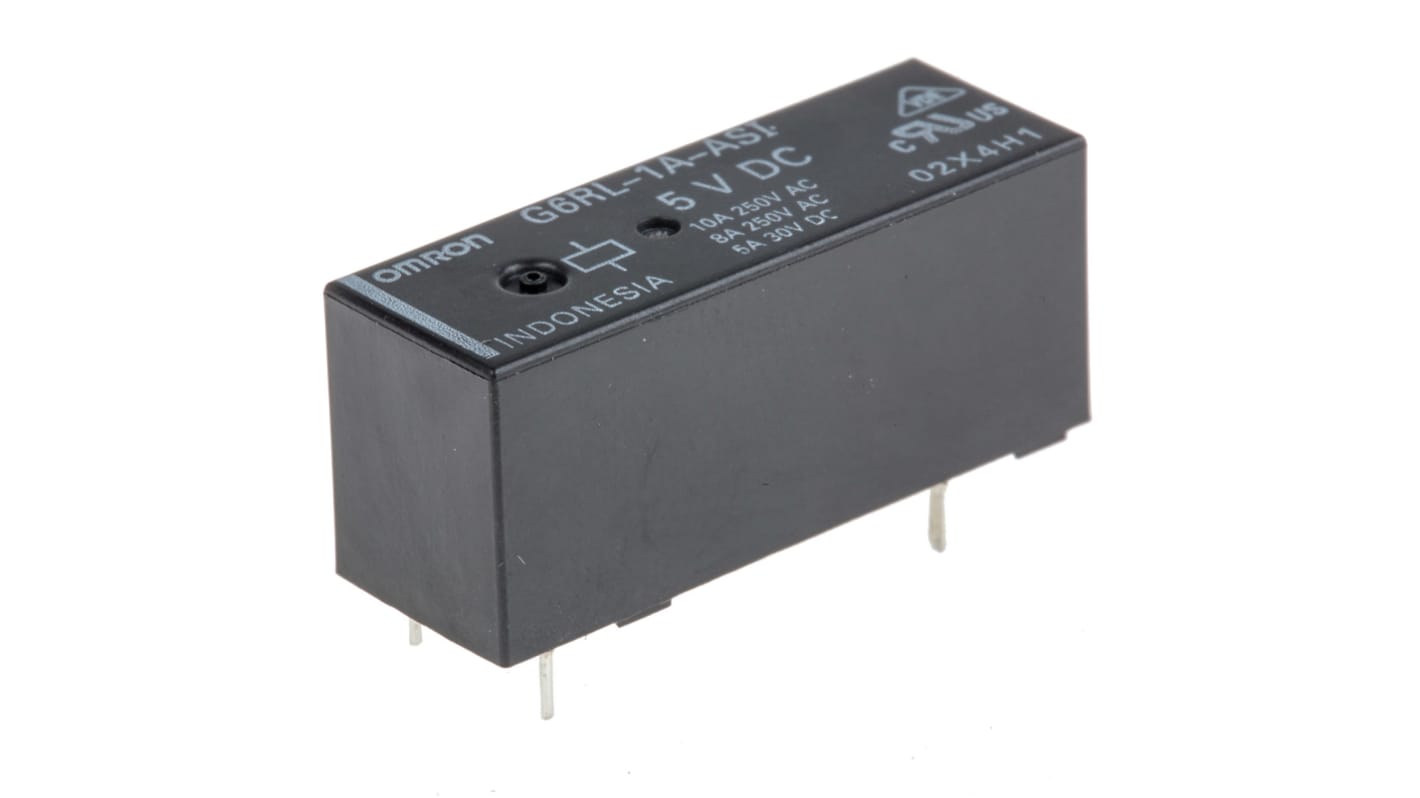 G6RL-1A-ASI DC5 | Omron PCB Mount Power Relay, 5V dc Coil, 10A ...