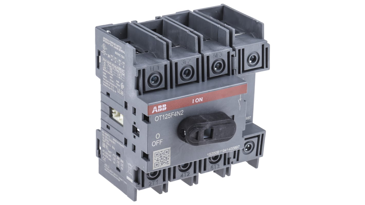 OT125F4N2 1SCA105051R1001 | ABB 4P Pole Base Mounting Isolator Switch - 125A Maximum Current ...