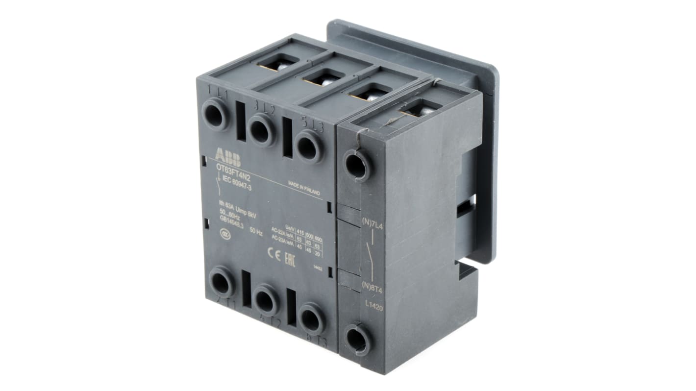 OT63FT4N2 1SCA105393R1001 | ABB 4P Pole Panel Mount Isolator Switch - 63A Maximum Current, 22kW ...