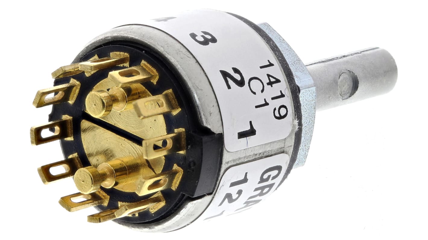 56SD30-01-2-AJS | Grayhill, 12 Position DPST Rotary Switch, 200 mA @ 30 ...