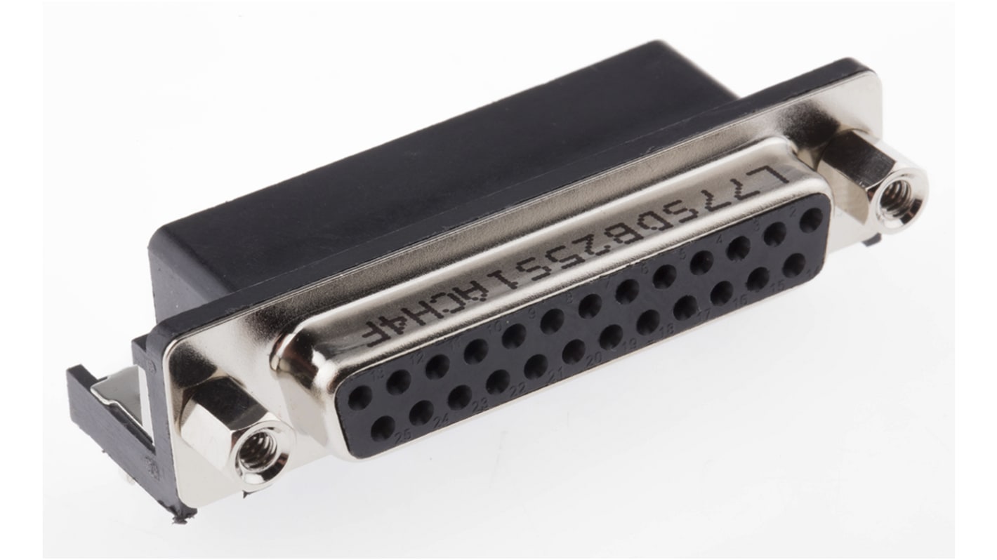 L77SDB25S1ACH4F | Amphenol ICC L77SD 25 Way Right Angle Through Hole D-sub Connector Socket ...