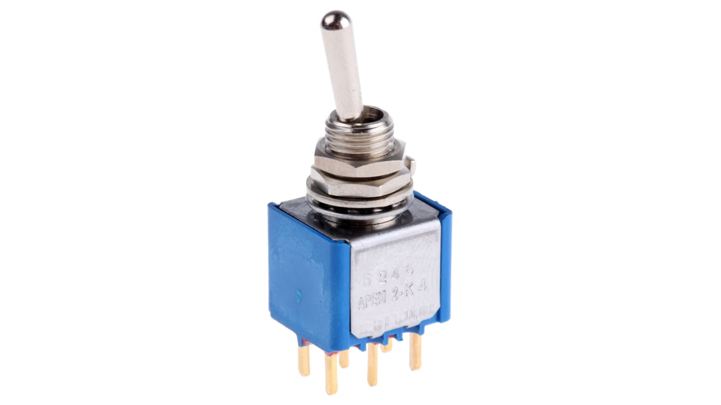 5246CDB | APEM Toggle Switch, PCB Mount, On-On, DPST, PC Terminal ...