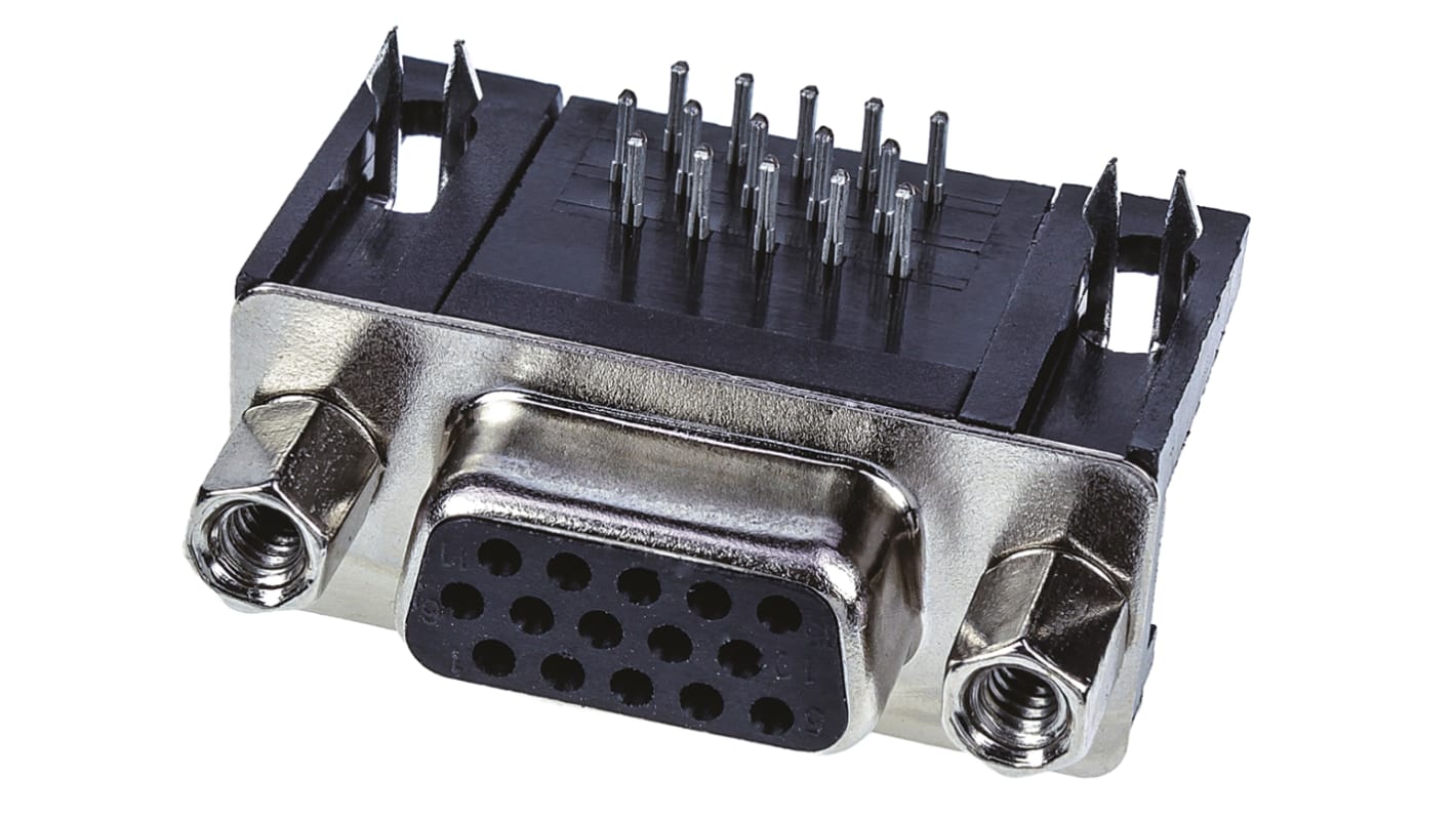 09561527613 | Harting 15 Way Right Angle Through Hole D-sub Connector Socket, 2.29mm Pitch, with ...