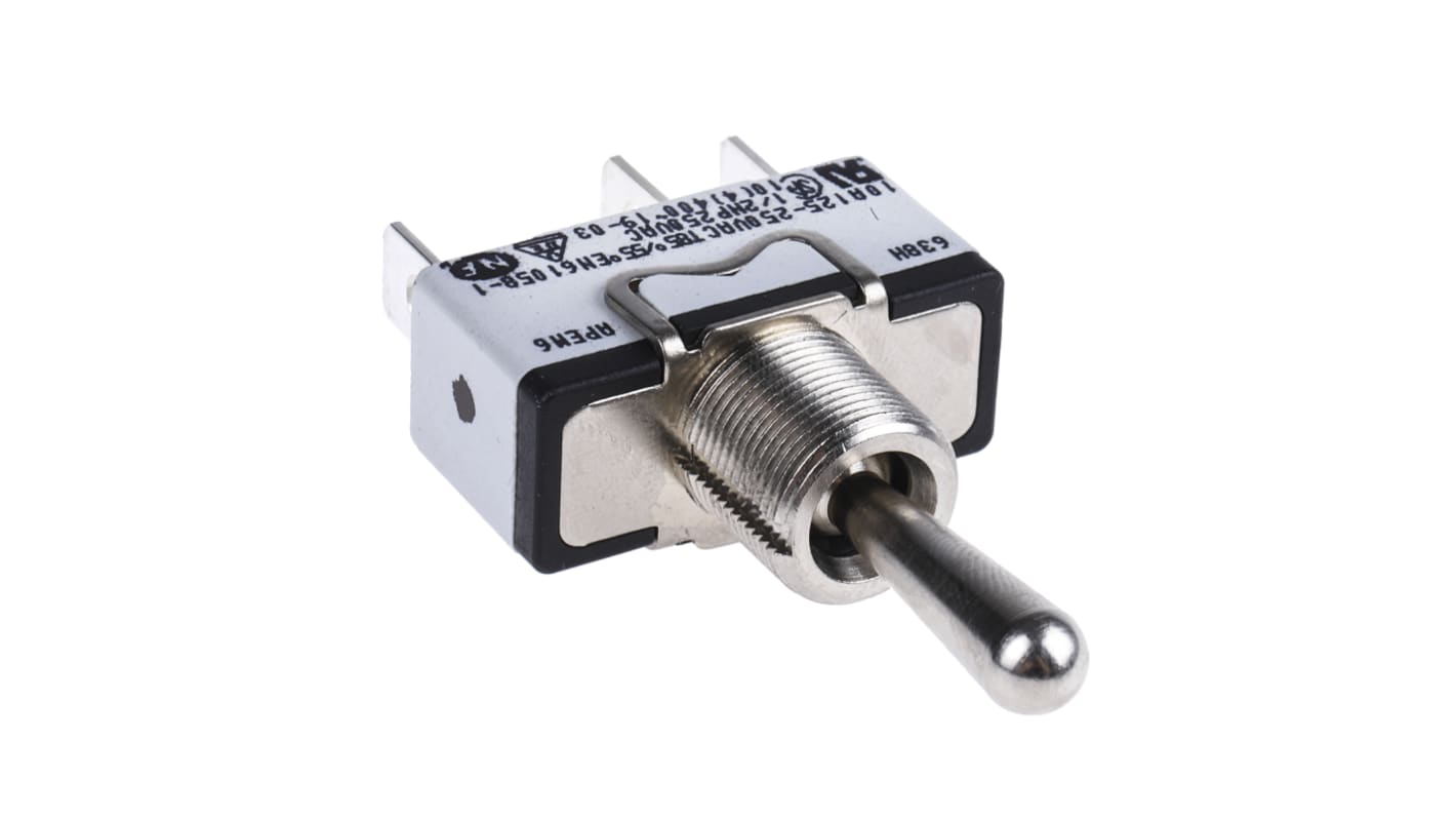 638H/2 | APEM Toggle Switch, Panel Mount, On-Off-(On), SPST, Solder Lug ...