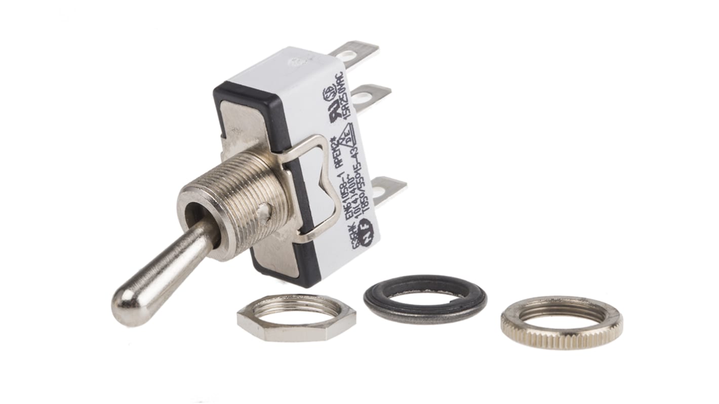 636H/2K | APEM Toggle Switch, Panel Mount, On-On, SPST, Solder Lug ...