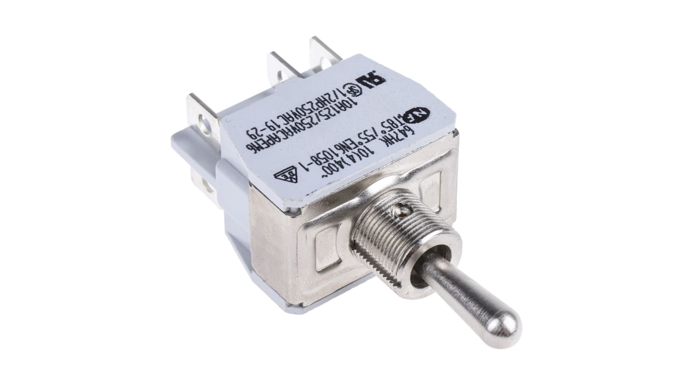 647H/2K | APEM Toggle Switch, Panel Mount, (On)-Off-(On), DPST, Solder ...