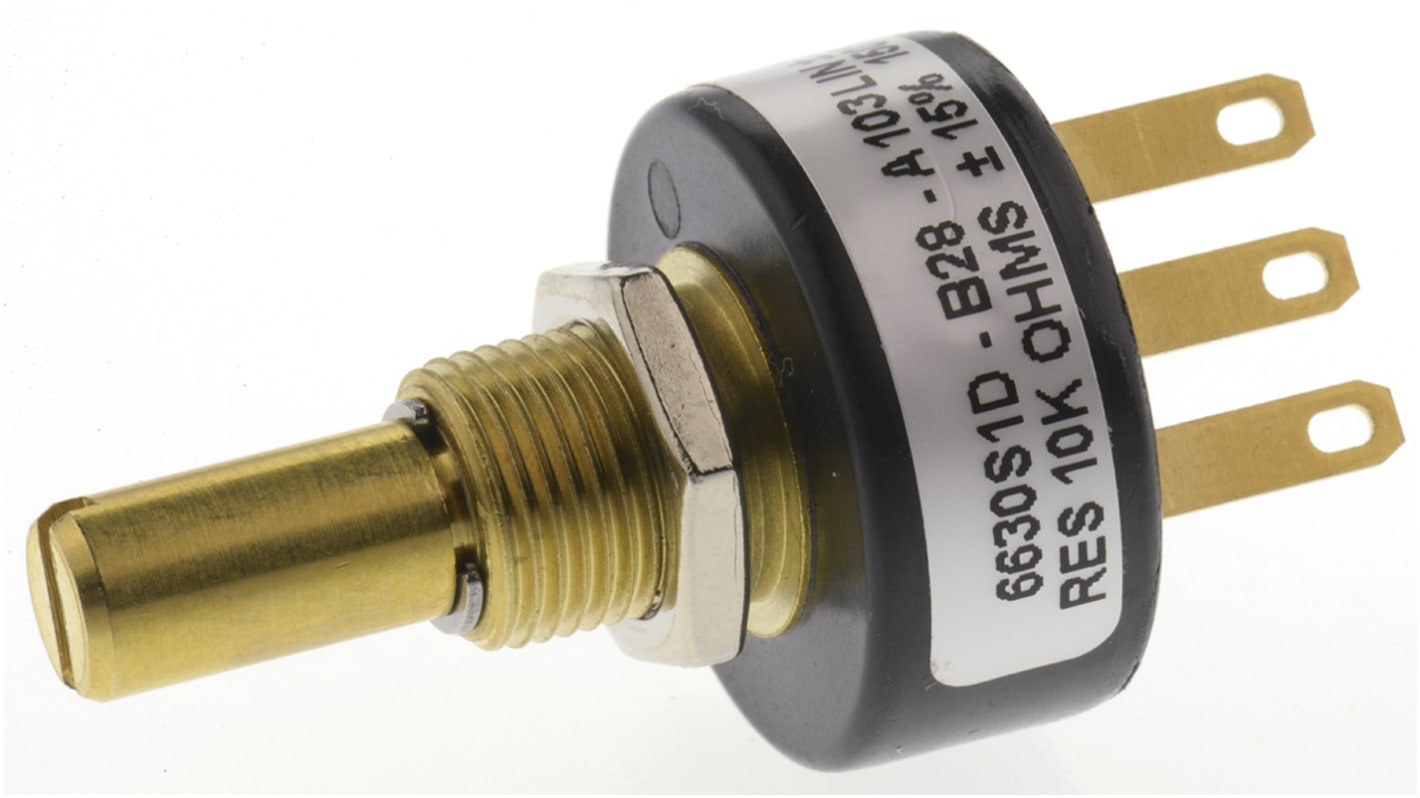 Bourns 10kΩ Rotary Potentiometer Continuous-Turns 1-Gang Panel Mount ...