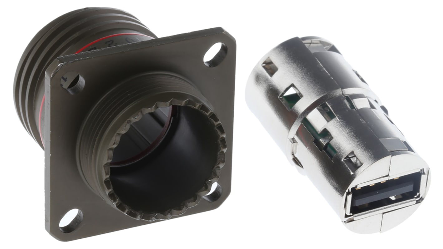 USBFTV22G | Amphenol Socapex Straight, Panel Mount, Socket Type A 2.0 ...