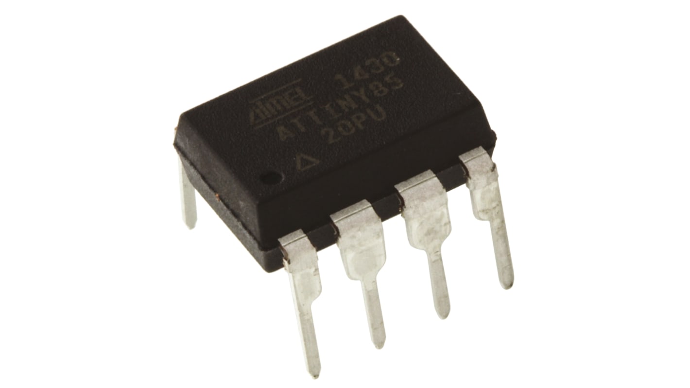 Microchip ATTINY85-20PU, 8bit AVR Microcontroller, ATtiny, 20MHz, 8 kB, 512 B Flash, 8-Pin PDIP | RS