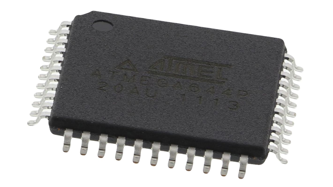 Microchip ATMEGA644P-20AU, 8bit AVR Microcontroller, ATmega, 20MHz, 2 kB, 64 kB Flash, 44-Pin ...