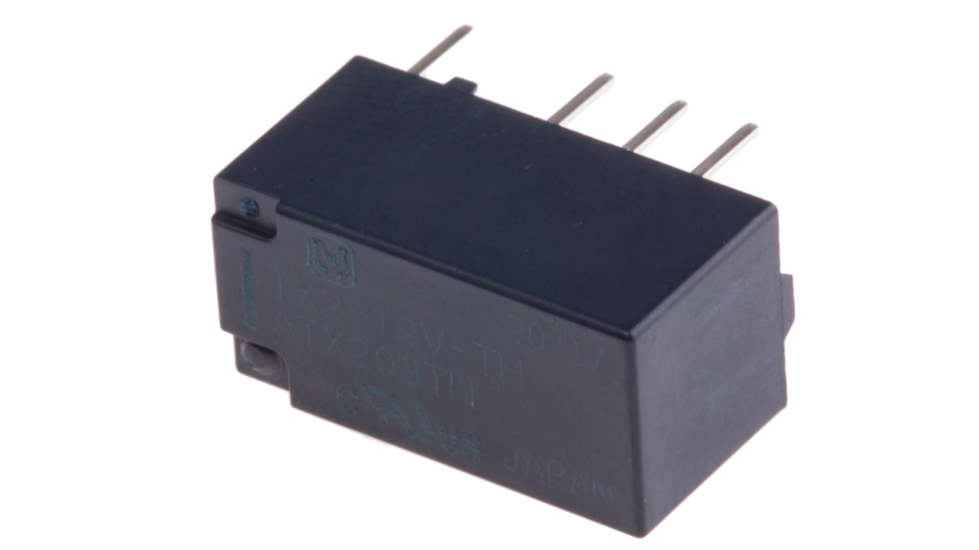 TX2-12V-TH | Panasonic Surface Mount Signal Relay, 12V dc Coil, 2A ...
