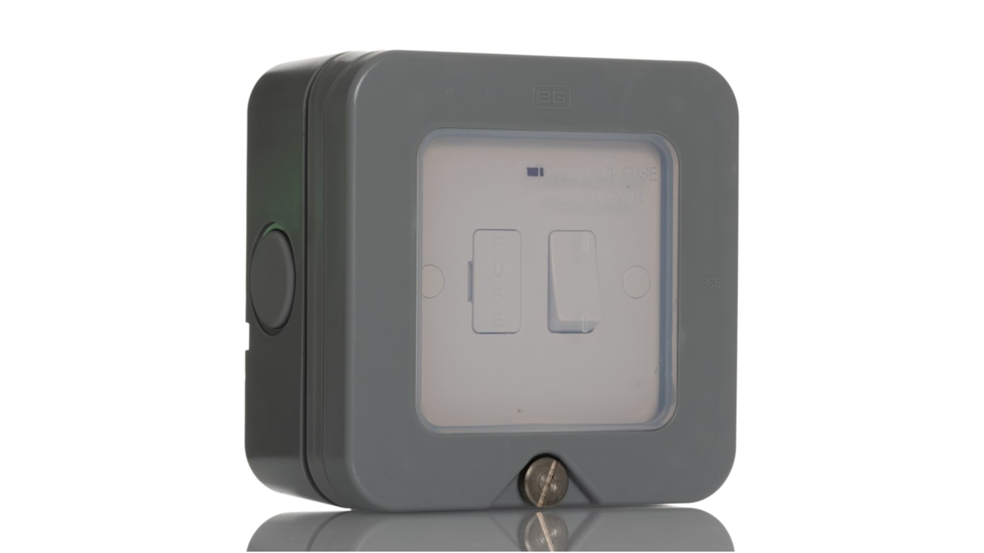 WP53-02 | BG Electrical 13A, 1 Gang Switched Fused Spur IP66 | RS