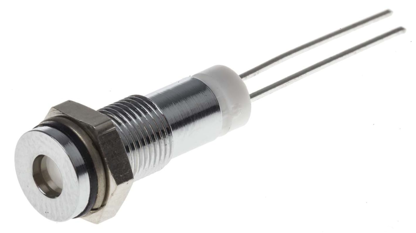 RS PRO White Panel Mount Indicator, 2V dc, 6mm Mounting Hole Size, IP67 ...