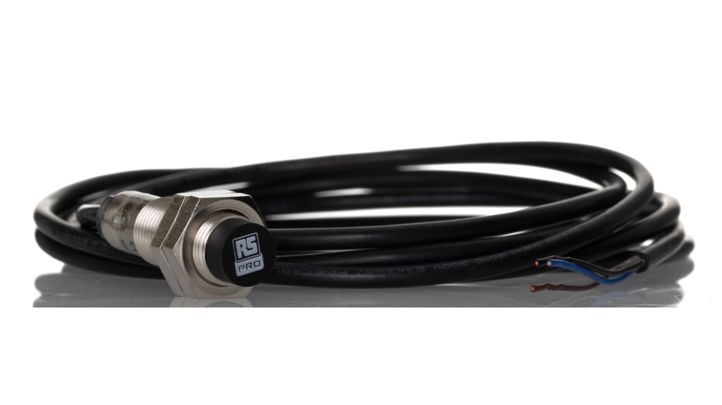 RS PRO Inductive Barrel-Style Proximity Sensor, M12 x 1, 4 mm Detection ...