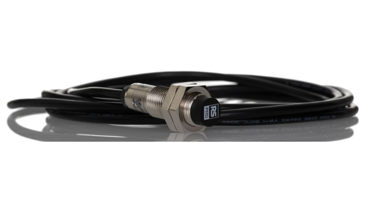 RS PRO Inductive Barrel-Style Proximity Sensor, M12 x 1, 4 mm Detection, PNP Normally Open ...
