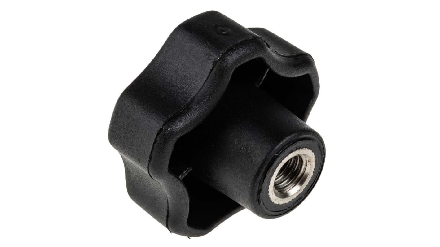 RS PRO Black Multiple Lobes Clamping Knob, M8, Threaded Hole | RS