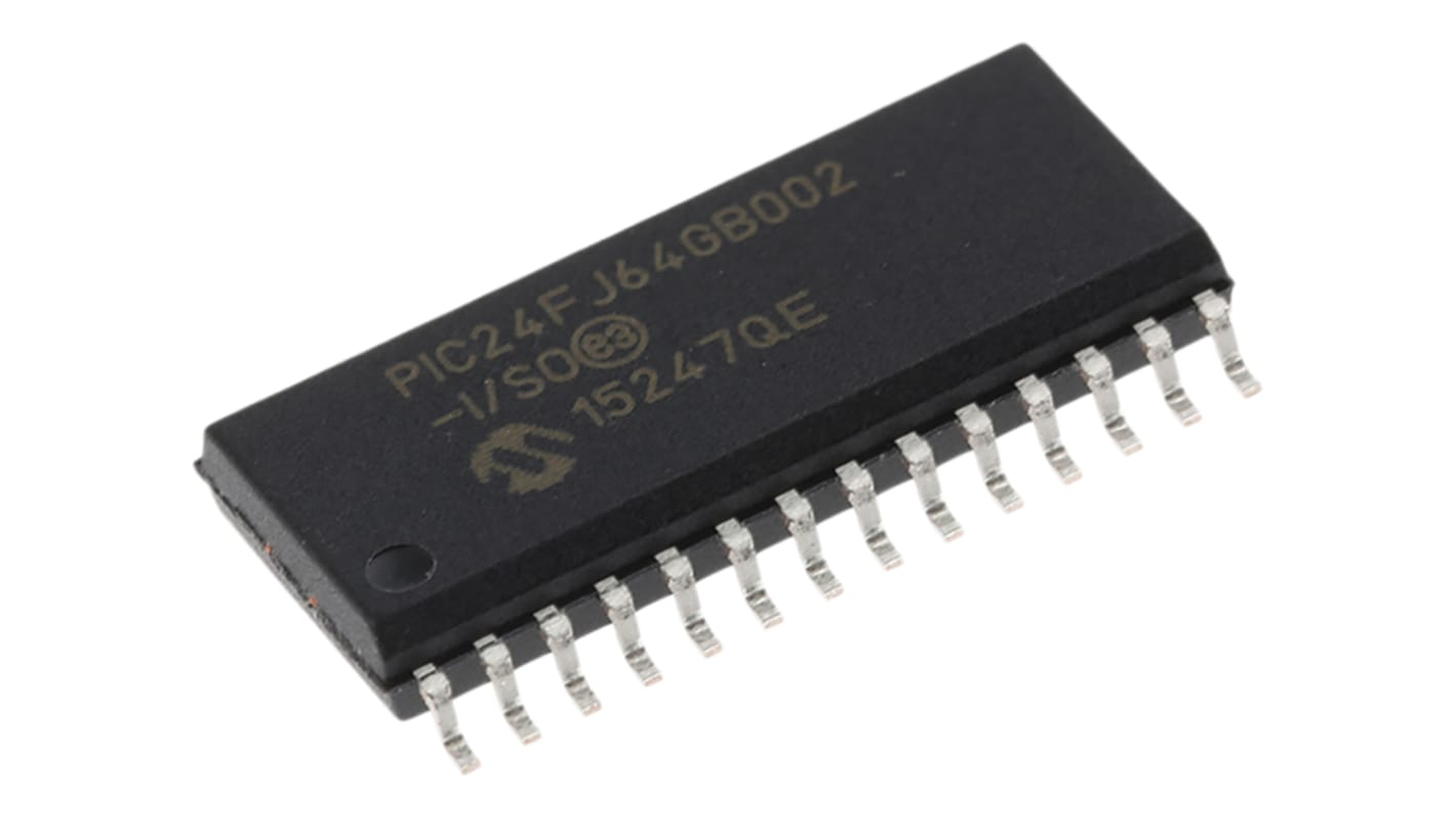 Microchip PIC24FJ64GB002-I/SO, 16bit PIC Microcontroller, PIC24FJ, 32MHz, 64 kB Flash, 28-Pin ...