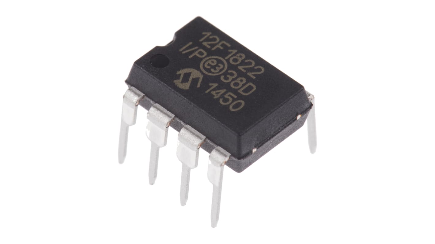 Microchip PIC12F1822-I/P, 8bit PIC Microcontroller, PIC12F, 32MHz, 256 B, 2K x 14 words Flash, 8 ...