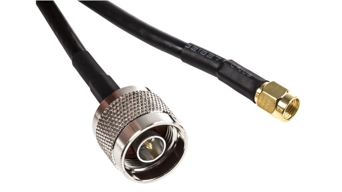 CBA-SMAMRP-NM1 | RF Solutions Male N Type to Male RP-SMA Coaxial Cable ...