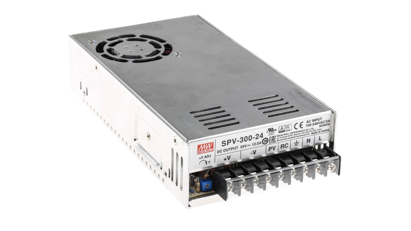 MEAN WELL Switching Power Supply, SPV-300-24RS, 24V dc, 12.5A, 300W, 1 ...