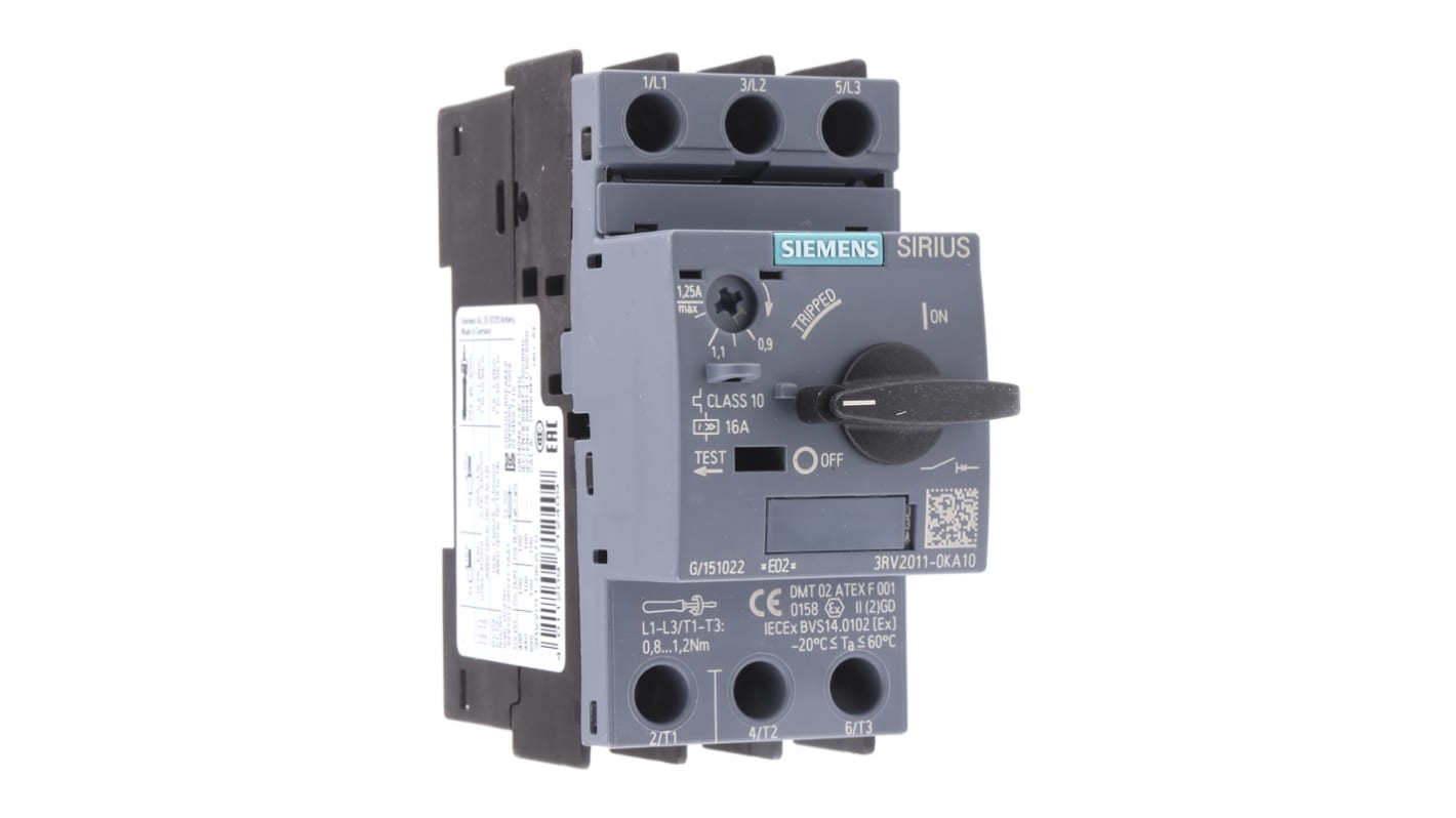 3RV2011-0KA10 | Siemens 0.9 → 1.25 A SIRIUS Motor Protection Circuit ...
