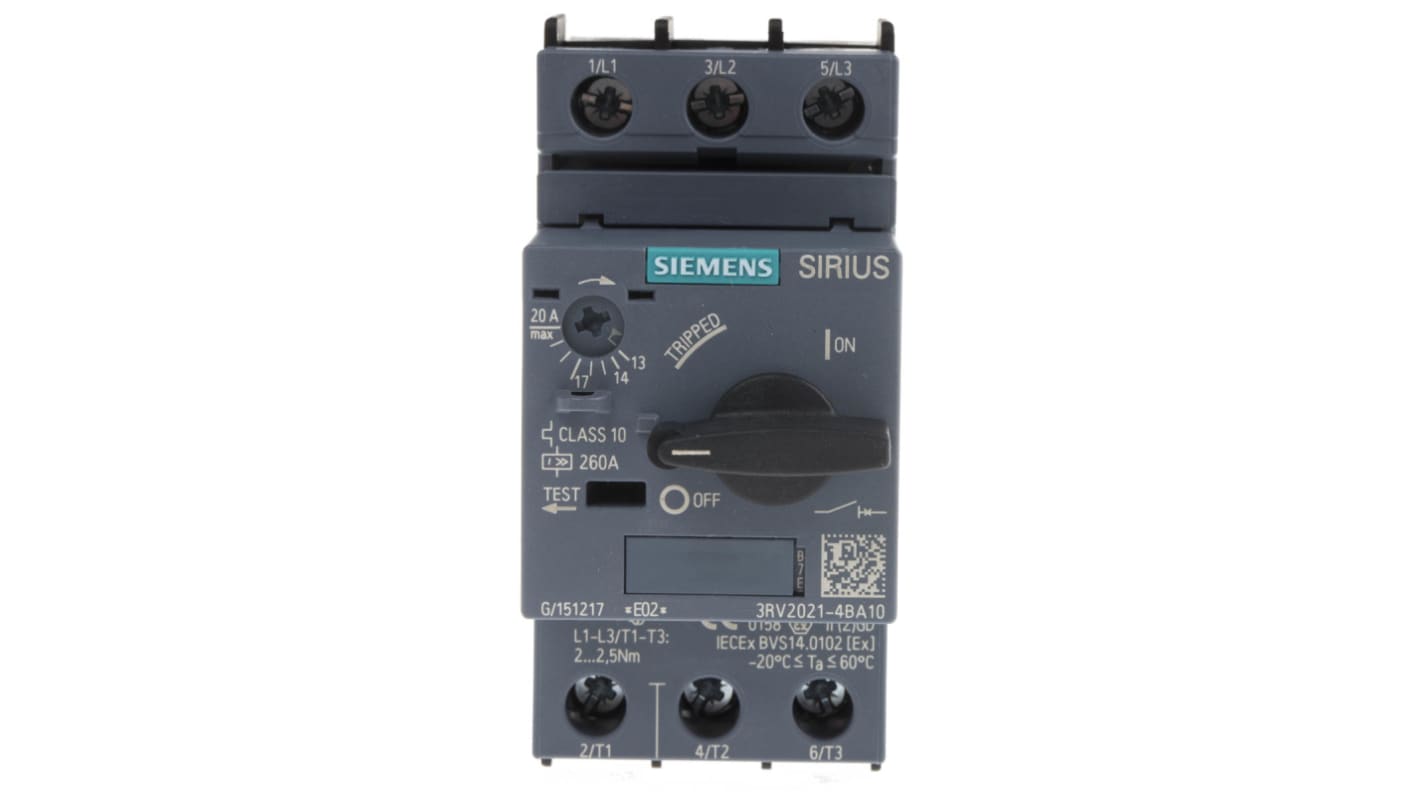 3RV2021-4BA10 | Siemens 14 → 20 A SIRIUS Motor Protection Circuit ...