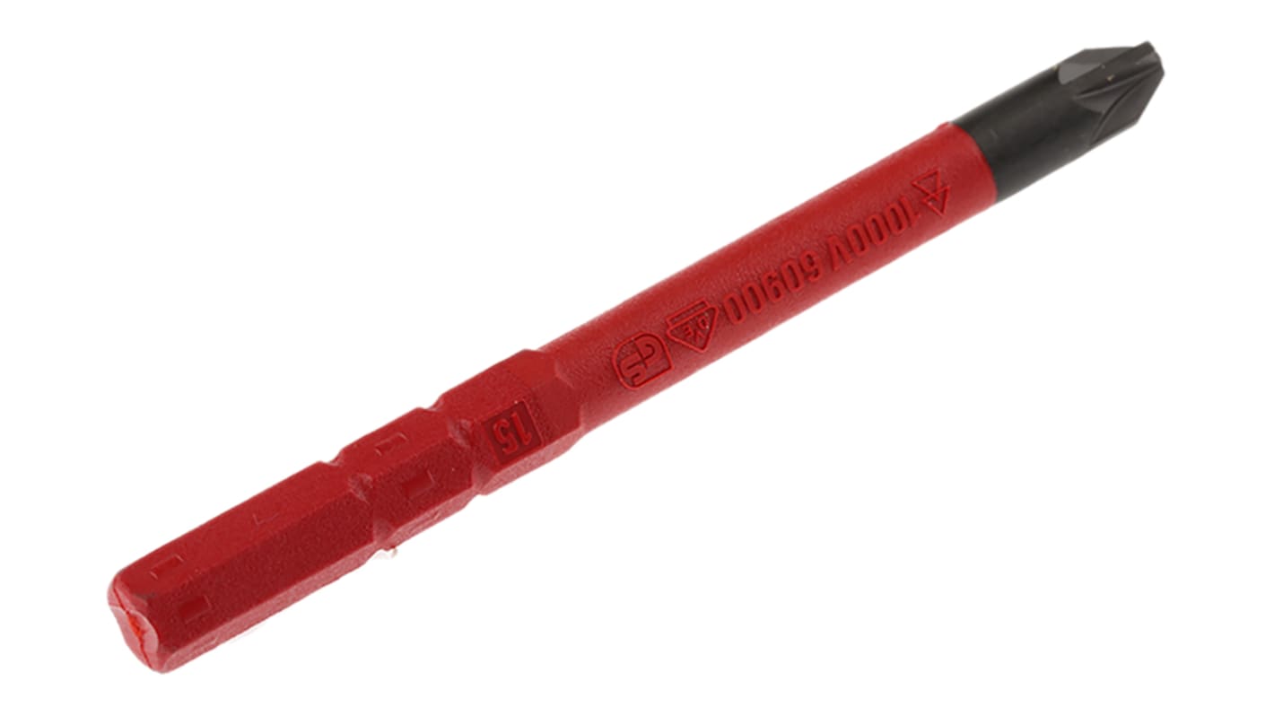 34590 | Wiha Pozidriv, Slotted Screwdriver Bit, SL/PZ2 Tip | RS