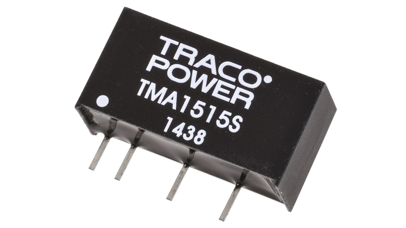 TMA 1515S | TRACOPOWER TMA DC-DC Converter, 15V dc/ 65mA Output, 13.5 → 16.5 V dc Input, 1W ...
