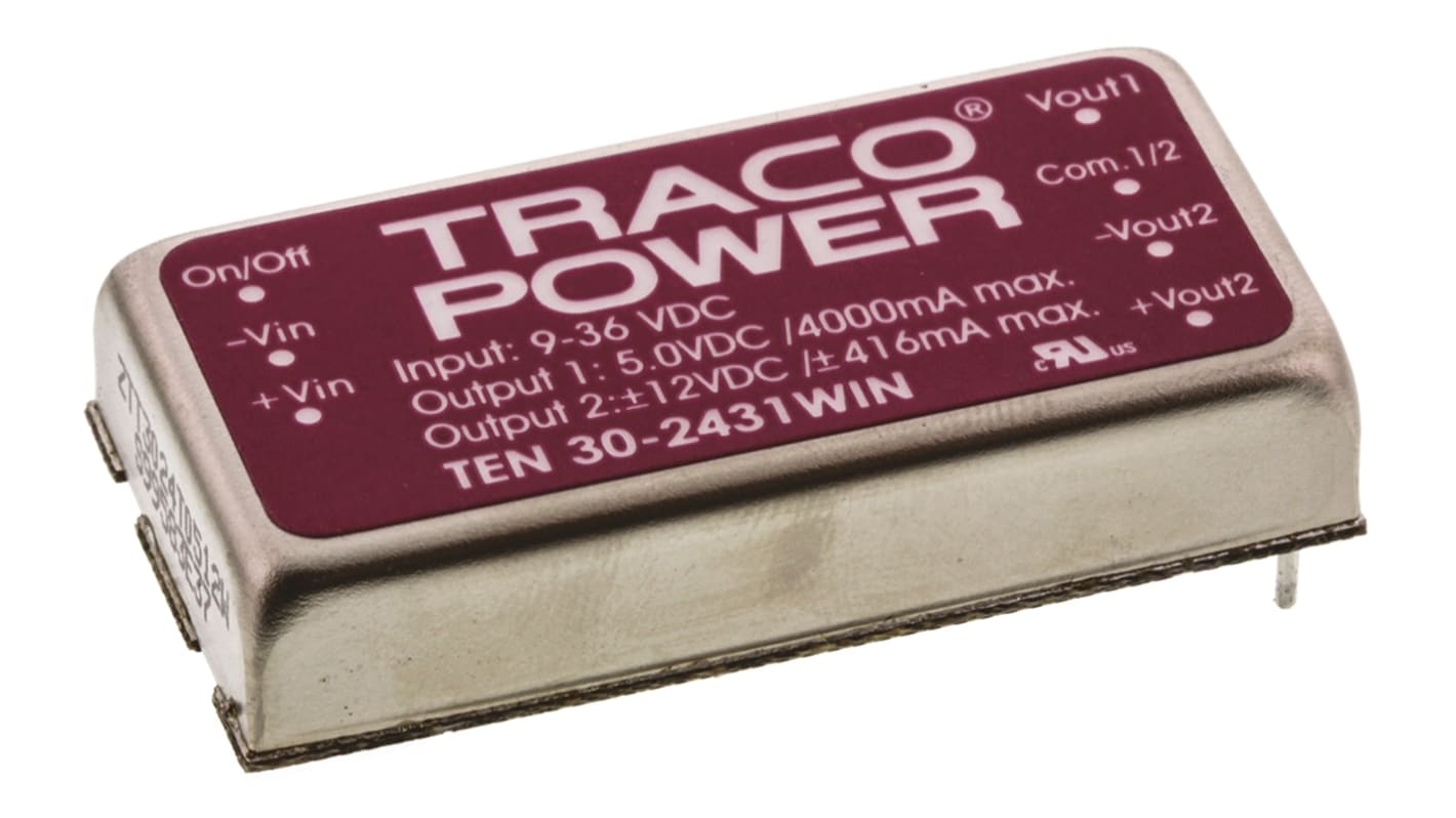 TRACOPOWER DC-DCコンバータ Vout：5V dc 9 → 36 V dc, 30W, TEN 30-2431WIN | RS