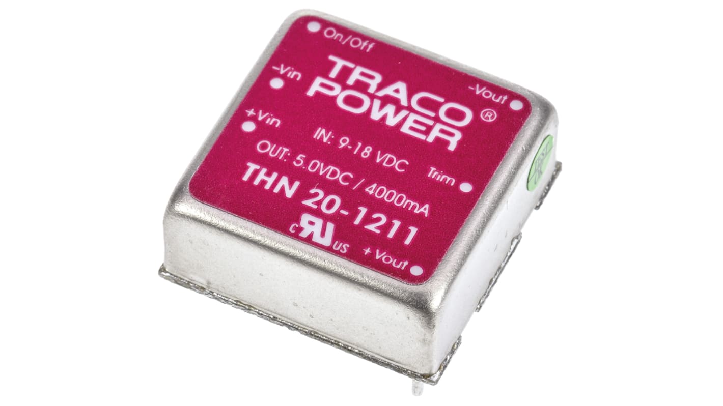 TRACOPOWER DC-DCコンバータ Vout：5V dc 9 → 18 V dc, 20W, THN 20-1211 | RS