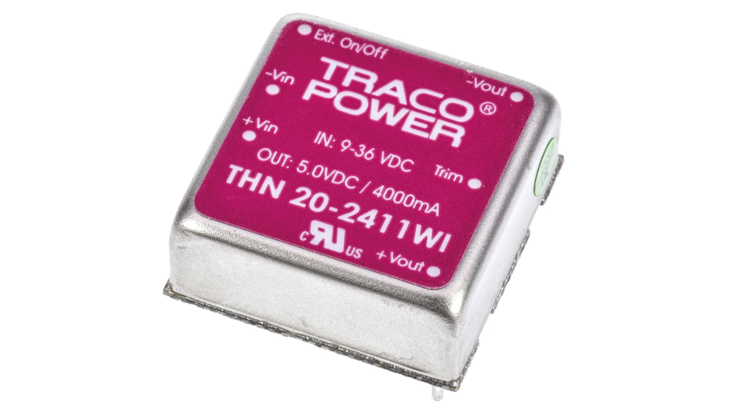 THN 20-2411WI | TRACOPOWER THN 20WI DC-DC Converter, 5V dc/ 4A Output ...