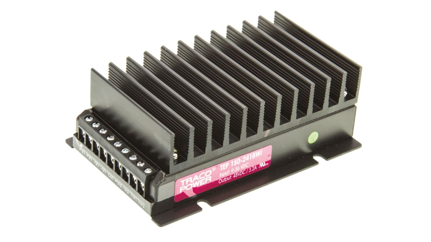 TEP 150-2418WI | TRACOPOWER TEP 150WI DC-DC Converter, 48V dc/ 3.2A Output, 9 → 36 V dc Input ...