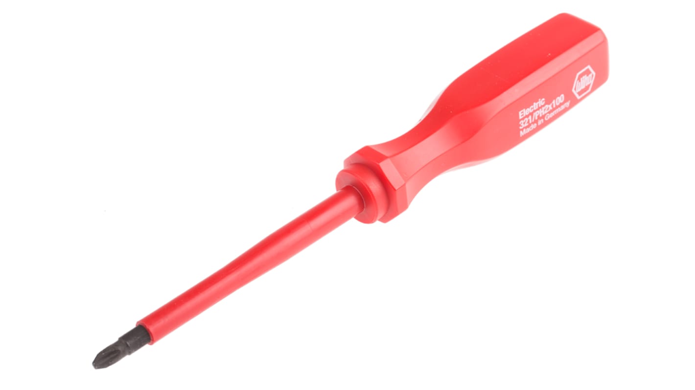 00838 | Wiha Tools Phillips Screwdriver, PH2 Tip, 100 mm Blade, VDE ...