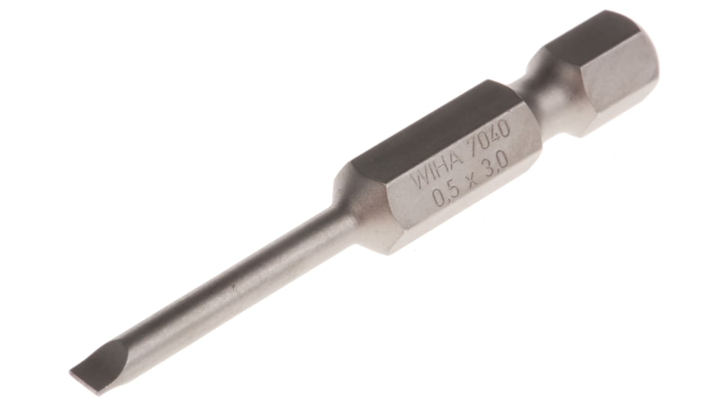 01790 | Wiha Slotted Screwdriver Bit, SL3 Tip | RS