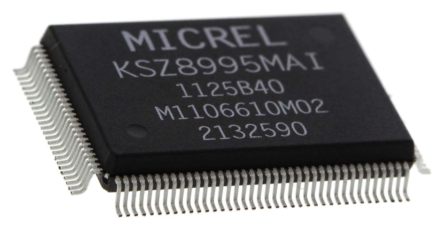 Microchip KSZ8995MAI, Ethernet Switch IC, 10Mbps MII, SNI, 1.8 V, 2.5 V ...