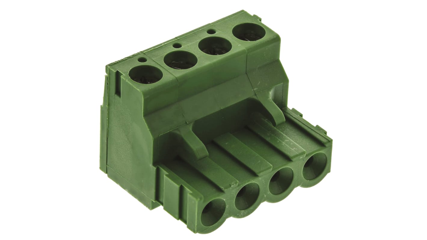 282807-4 | TE Connectivity 5.08mm Pitch 4 Way Right Angle Pluggable ...