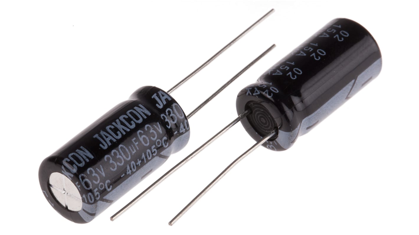 RS PRO 330μF Aluminium Electrolytic Capacitor 63V dc, Radial, Through ...