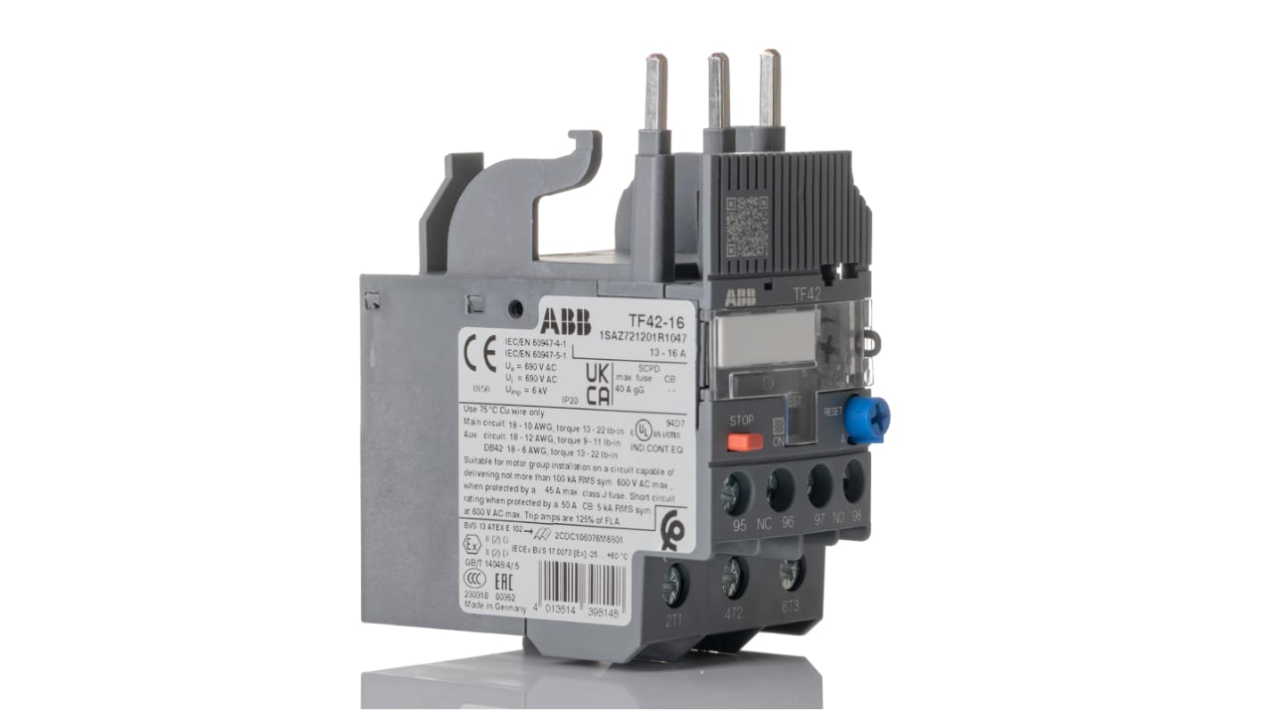 1SAZ721201R1047 TF42-16 | ABB TF42 Thermal Overload Relay 1NO + 1NC, 13 ...