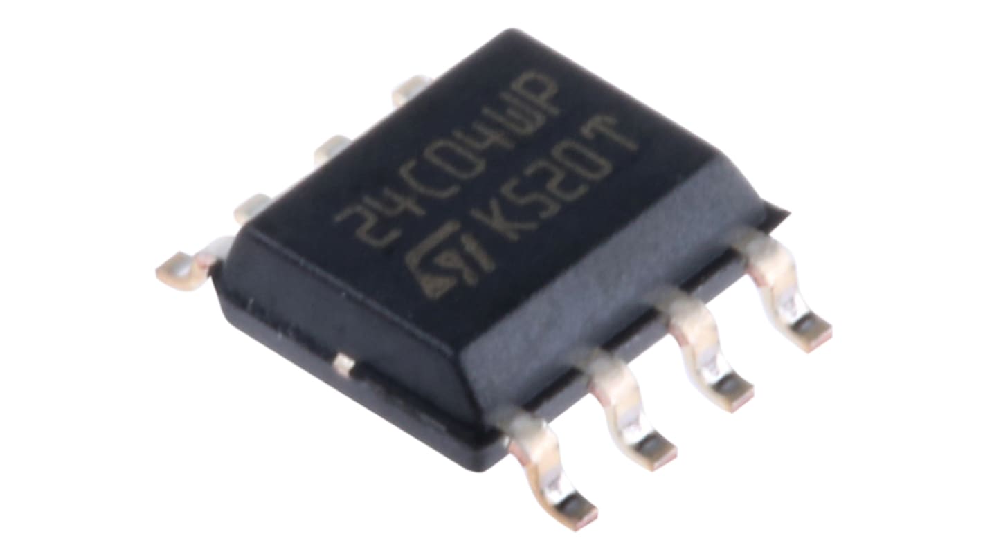 STMicroelectronics M24C04-WMN6P, 4kbit Serial EEPROM Memory, 900ns 8-Pin SOIC Serial-I2C | RS