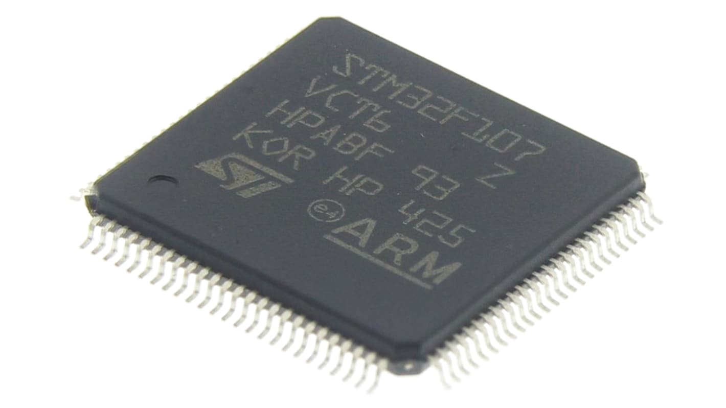 STMicroelectronics STM32F107VCT6, 32bit ARM Cortex M3 Microcontroller, STM32F1, 72MHz, 256 kB ...