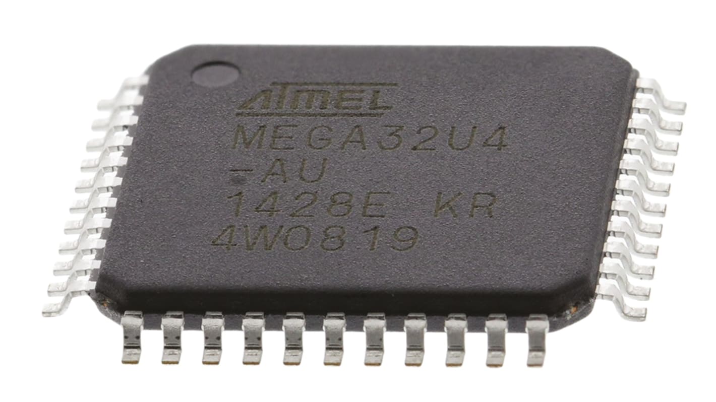 Microchip ATMEGA32U4-AU, 8bit AVR Microcontroller, ATmega, 16MHz, 1 kB, 32 kB Flash, 44-Pin TQFP ...