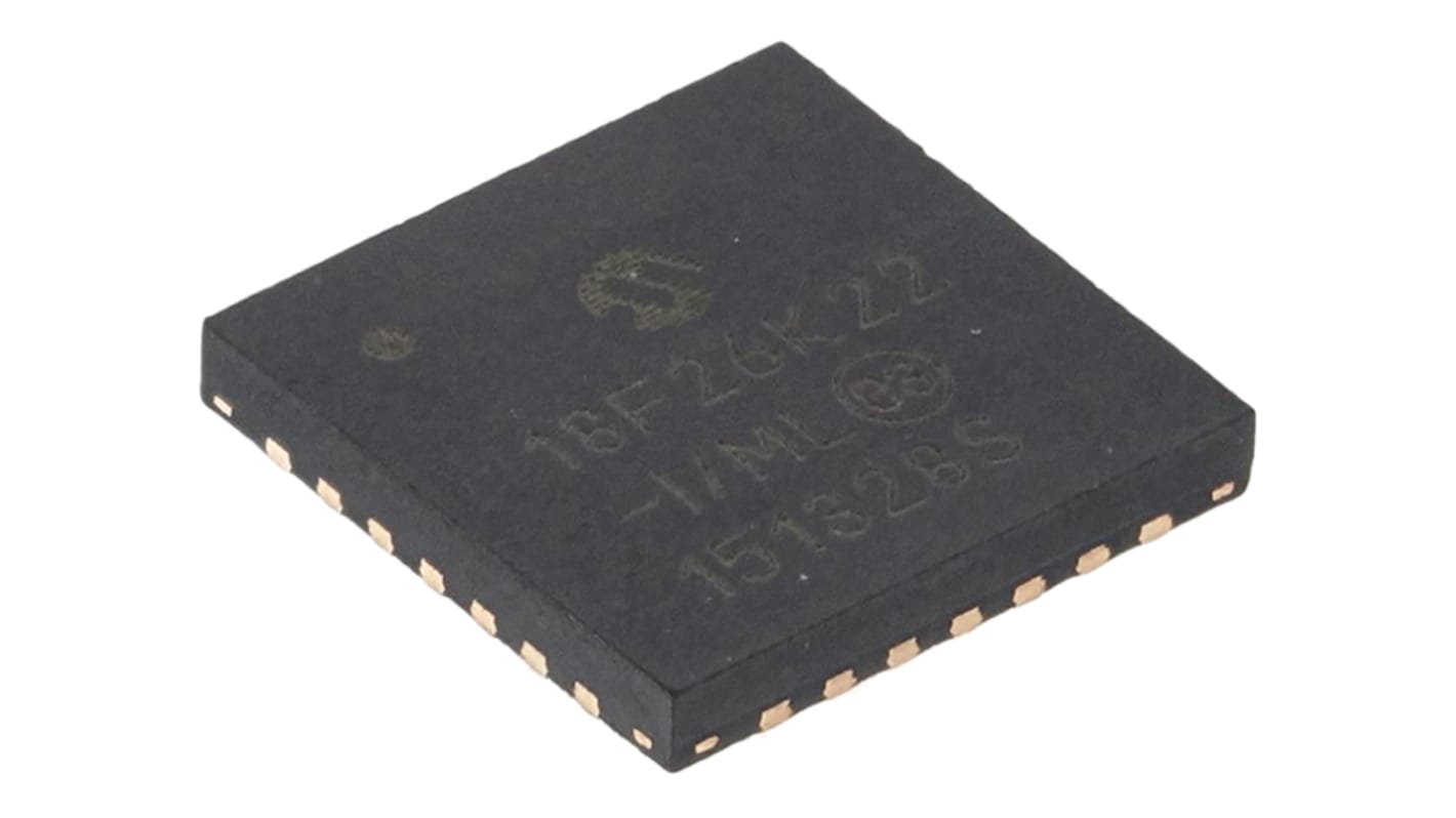 Microchip PIC18F26K22-I/ML, 8bit PIC Microcontroller, PIC18F, 64MHz, 64 kB Flash, 28-Pin QFN | RS
