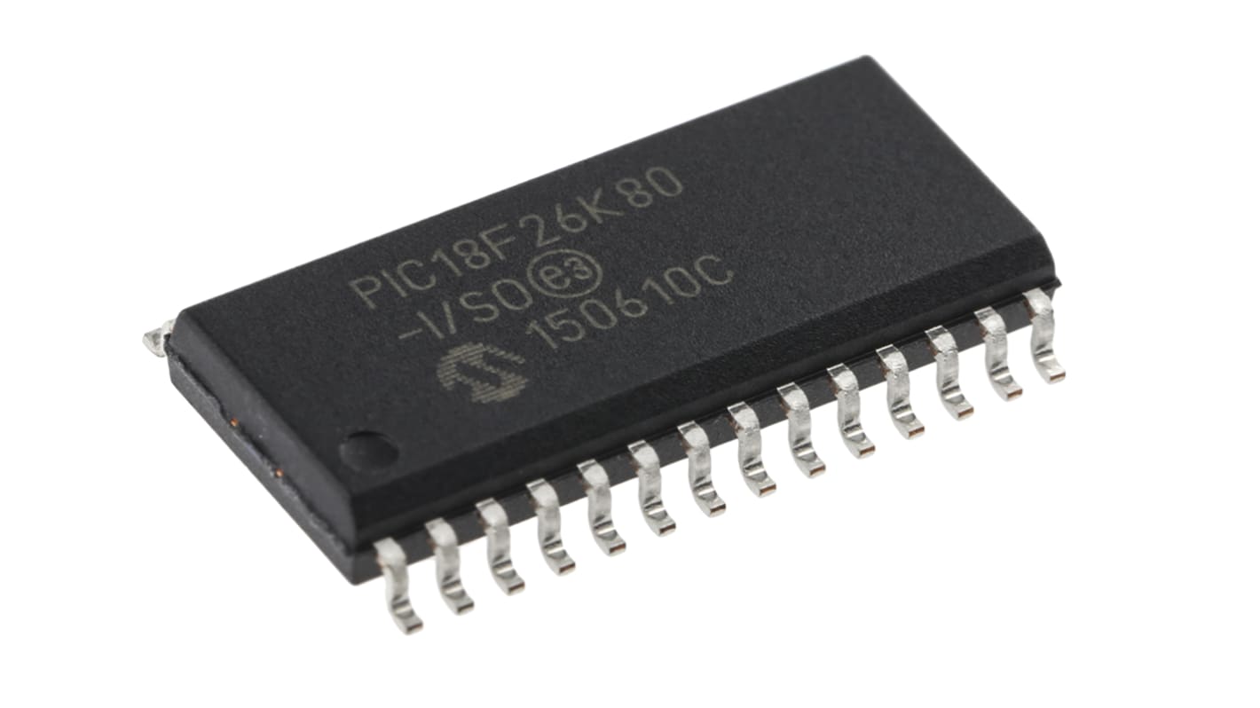 Microchip PIC18F26K80-I/SO, 8bit PIC Microcontroller, PIC18F, 64MHz, 64 ...